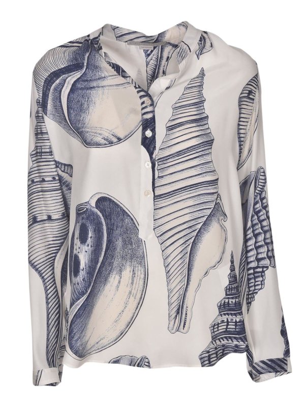 Blouses Stella Mccartney - Eva shell print blouse in light blue ...