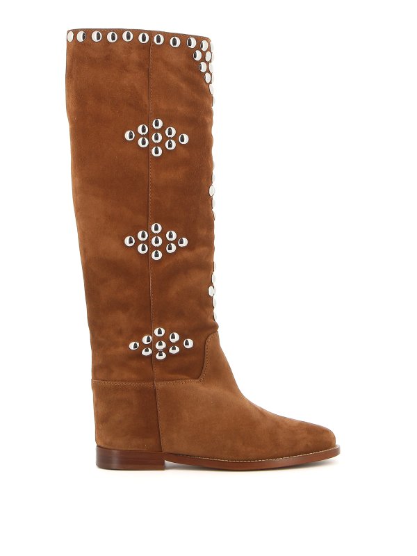 Via Roma 15 Velour boots - Camel - Women | 3500VELOURMARTORA