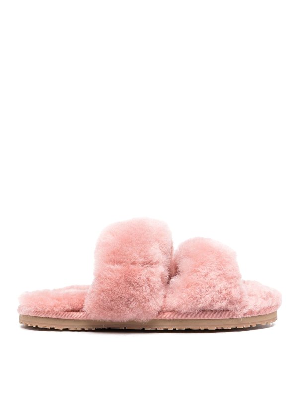 Mou Shearling slides - Pink - Women | 2STRIPESAROS | thebs.com