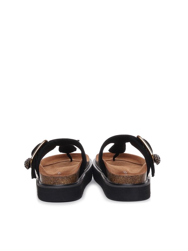 Kurt Geiger The eagle buckle t-bar slides | KGS979070020900EAGLEBUCKLEBLACK
