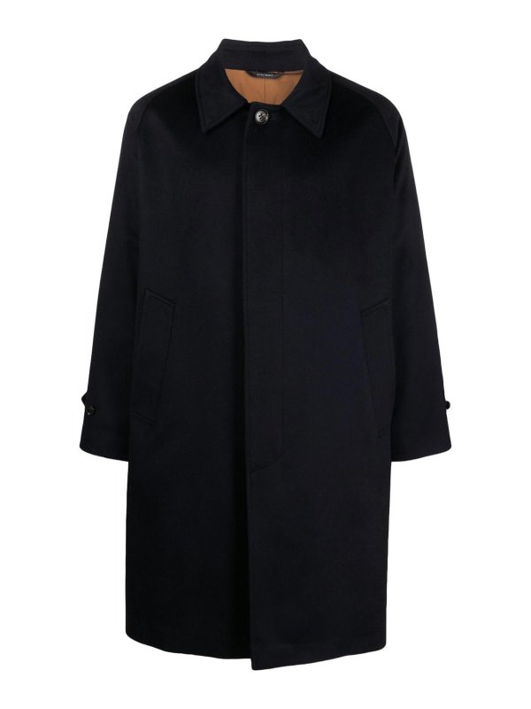 Colombo Cashmere single-breasted coat - Blue | CP004175429U4962