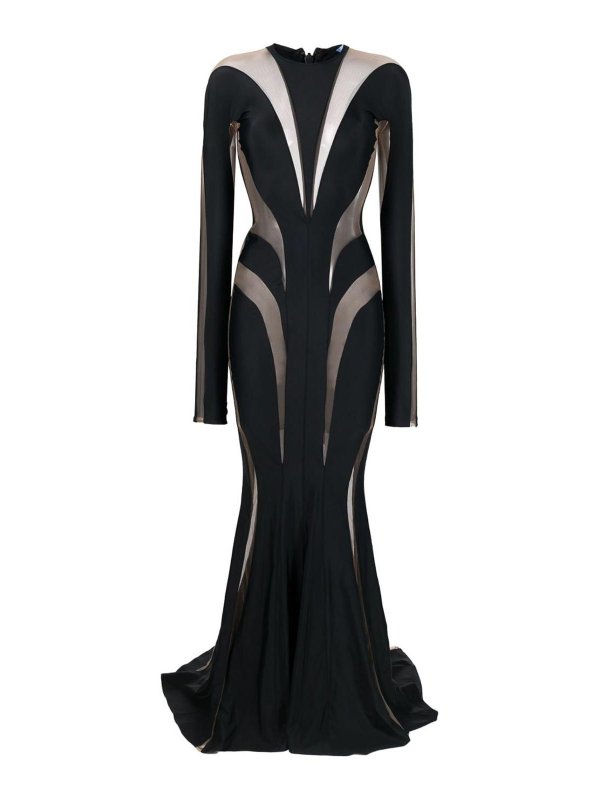 Maxi dresses Mugler - Sheer panels long dress - 1RO148284219991