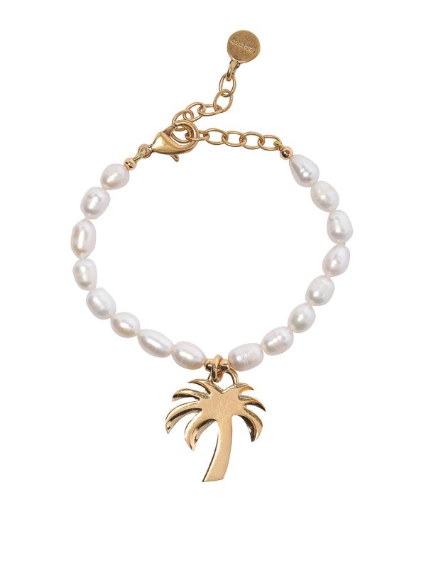 Palm Angels Pearls palm bracelet - White | PWOA025F23MAT0010376