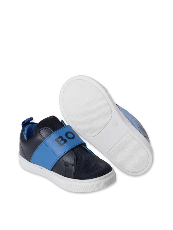 Hugo Boss Navy blue leather boy sneakers - Blue - Boys | J09202849