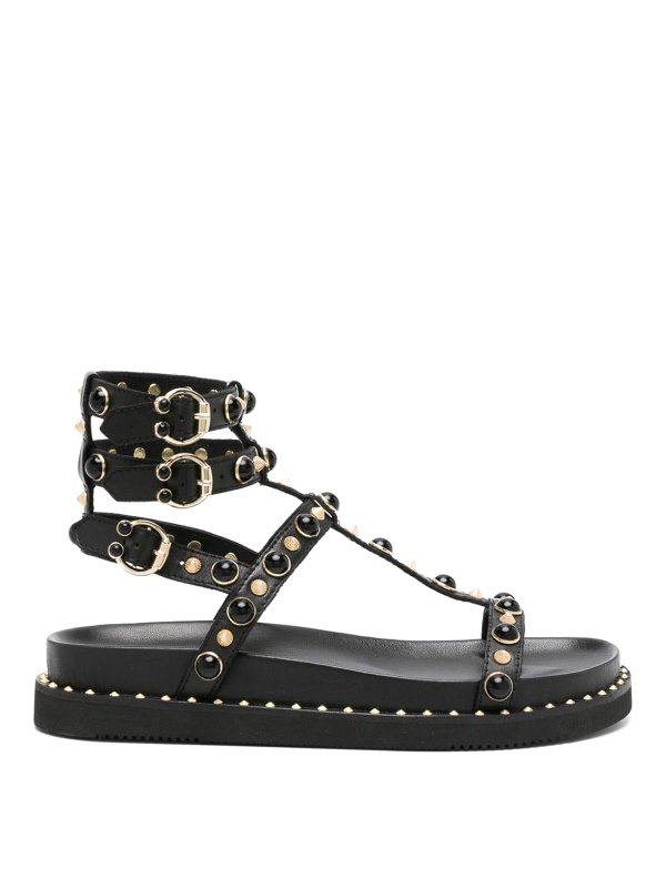 Sandals Ash - Upup Studded Leather Sandals - UPUP01COMBOABLACKGOLD