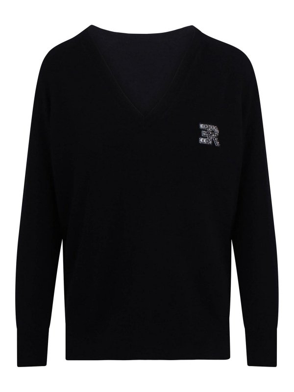 Ermanno Firenze Pull Col Rond - Noir - Noir|D47EM055E52MF099