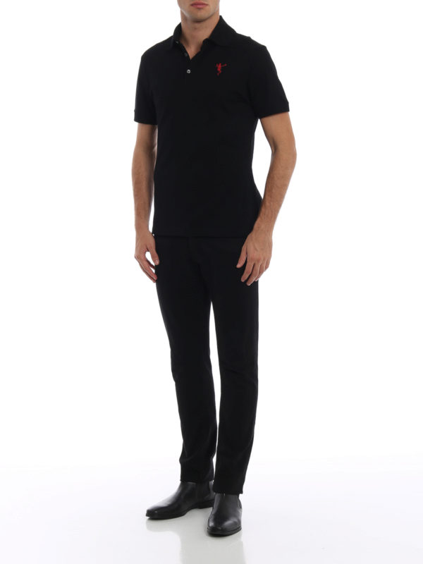 Alexander Mcqueen Dancing Skeleton honeycomb polo | 520301QLX301000