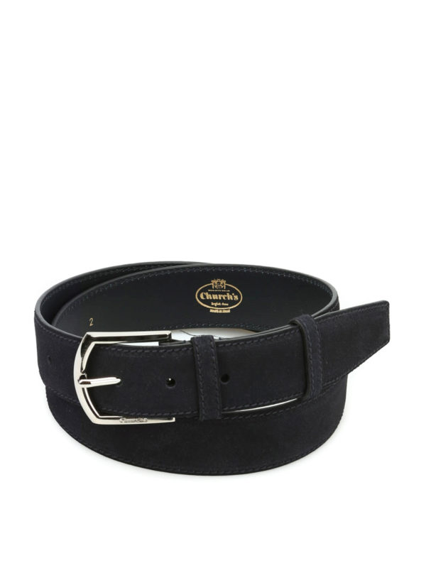 Church's Suede belt - Dark Blue - Men | ECC1079ZBF0ABM