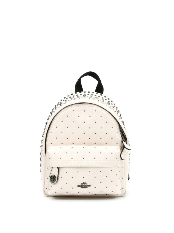 Coach Mini Campus studded backpack - White - Women | 55628DKCHK