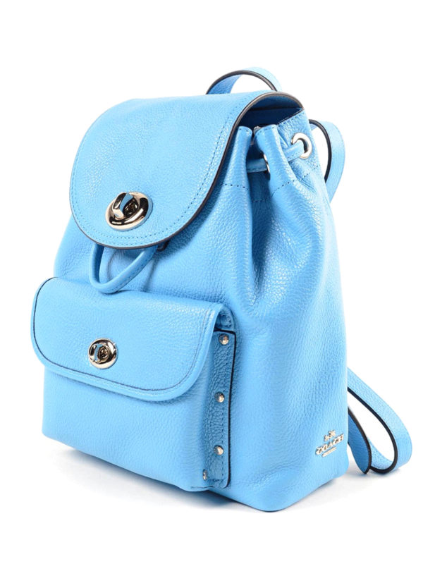 Backpacks Coach - Mini turnlock leather backpack - 37581SVAZURE
