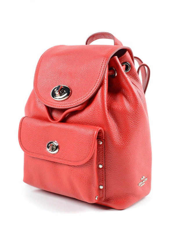Coach Mini turnlock leather backpack - Red - Women | 37581SVTRUE