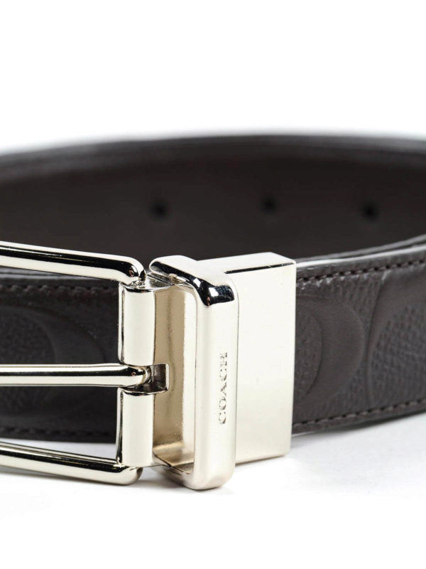 Coach BUCKLED LEATHER REVERSIBLE BELT - Green - Men | 64773DK