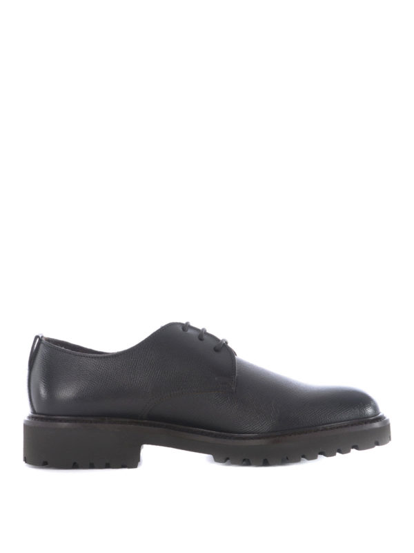 Doucal's Grainy leather lug sole derby shoes | 1268PHIL014TM12