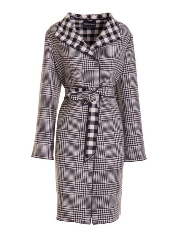 Knee length coats Emporio Armani - Houndstooth coat - 9NL12T92705010