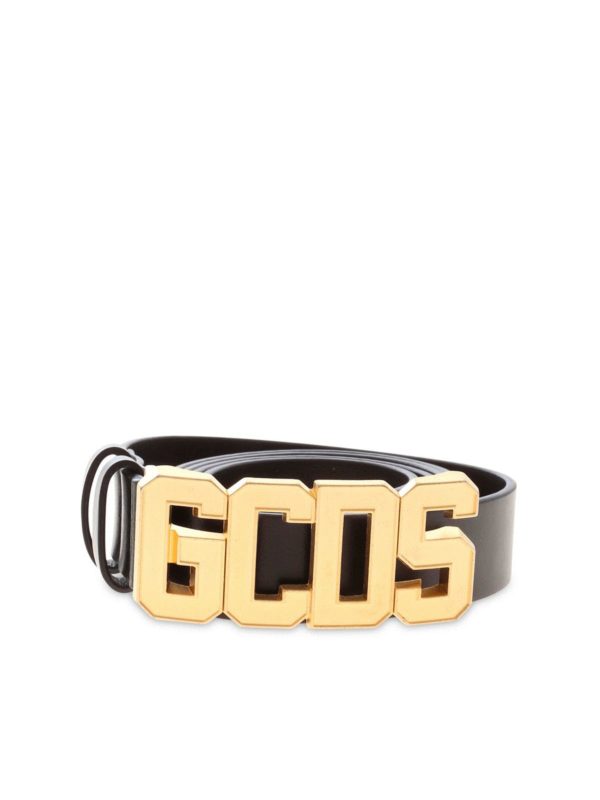 Gcds Golden logo belt in black - Gold - Men | FW21M01005916