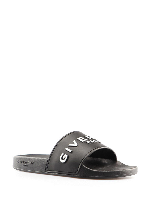 Givenchy Logo rubber slide sandals - Black - Women | BE3004E0DH001