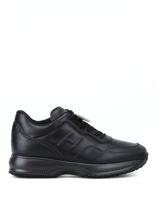 Trainers Hogan - Interactive black leather H 3D sneakers ...