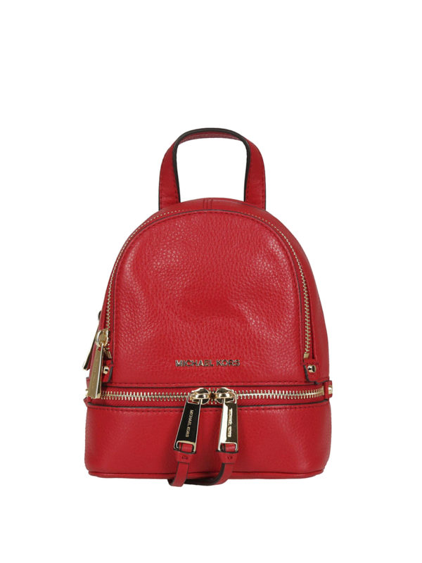 Michael Kors Rhea Mini red leather backpack - Red | 30T6GEZB1L204