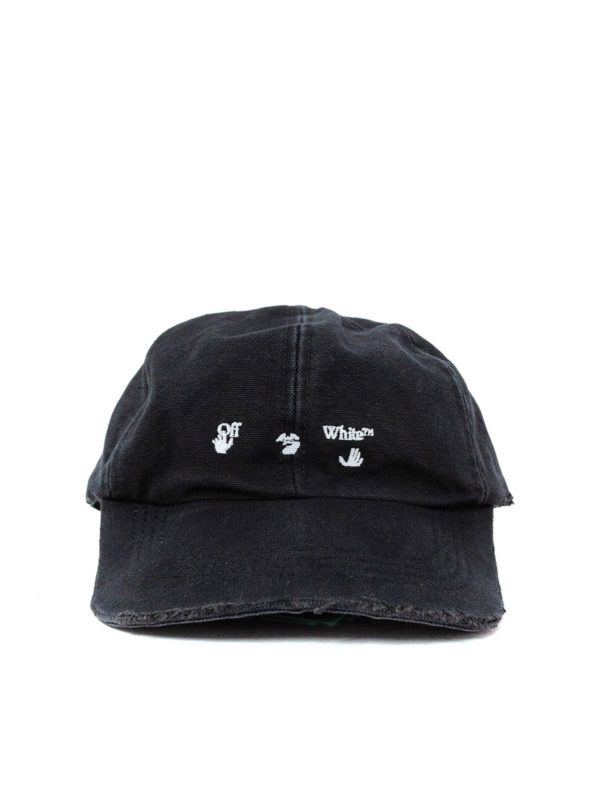Off-White Contrasting logo hat in black | OMLB022F20FAB0011001