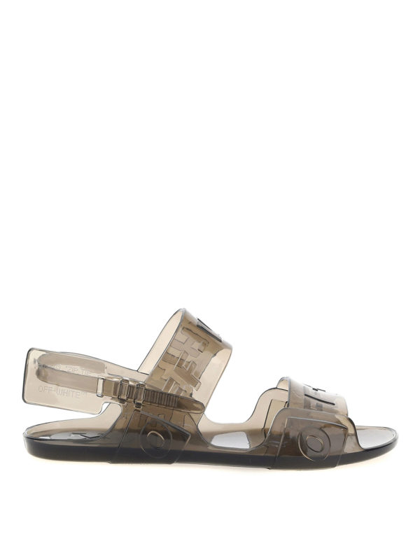 Sandals Off-White - Logo lettering jelly sandals - OWIH008R21PLA0010900