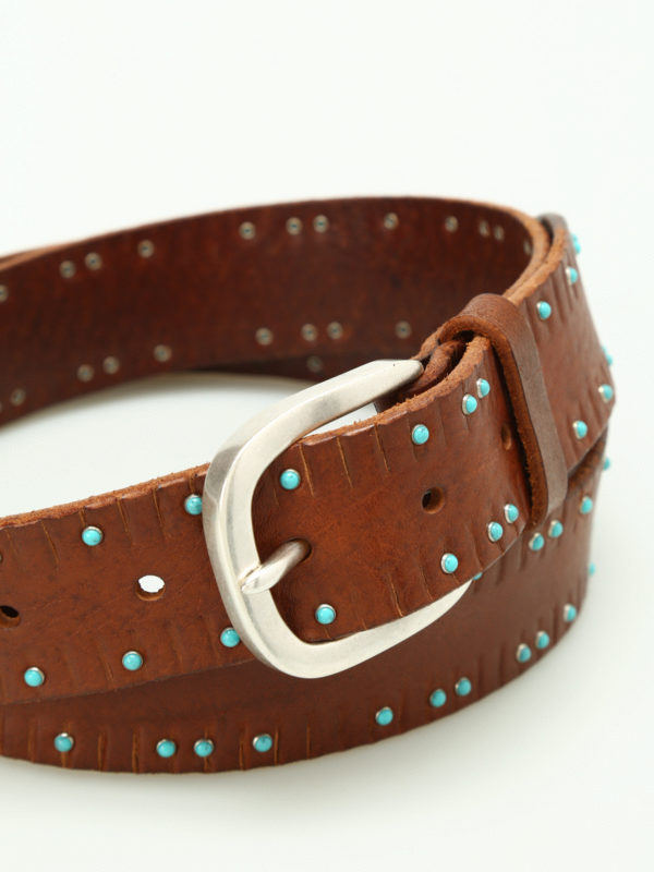 Belts Orciani - Stain studded leather belt - U07637CUOIO | thebs.com