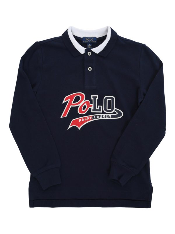 Polo Ralph Lauren Logo lettering printed polo - Blue | 322805655002
