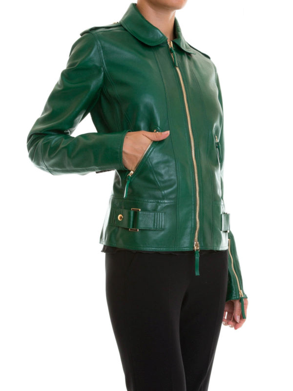 Damen Lederjacken Groe Groen
