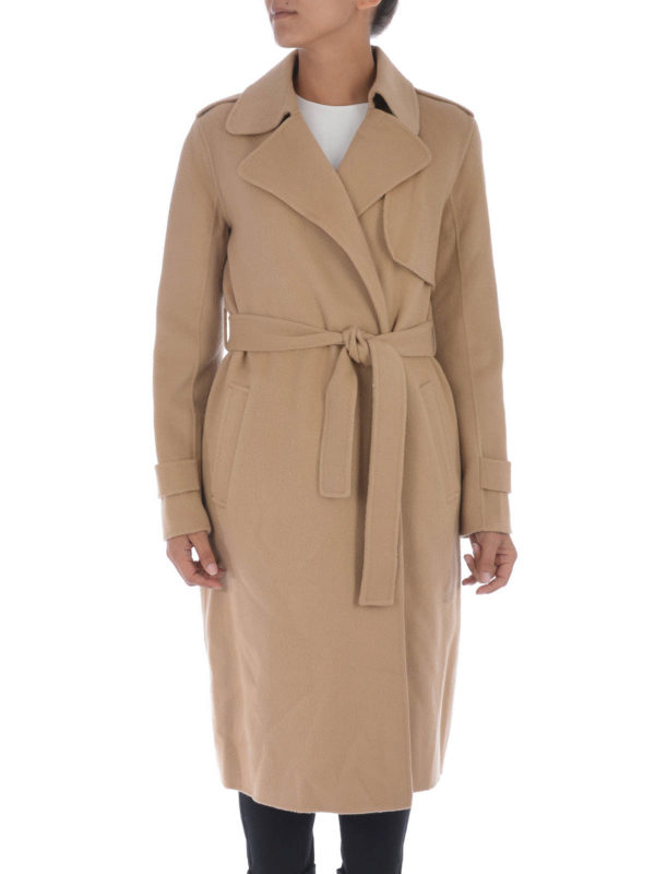 Theory Oaklane double wool blend coat - Beige - Women | G0701407TSI