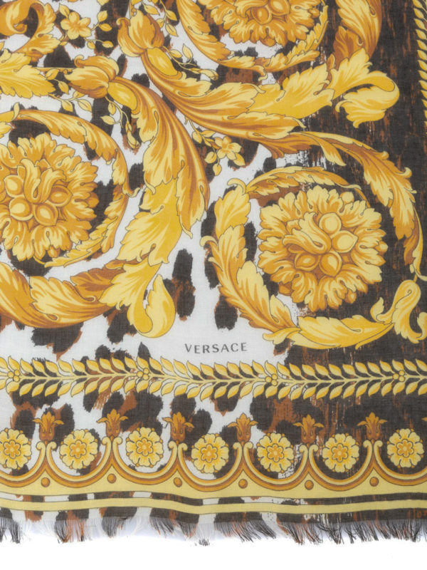 Versace Wild Barocco silk blend scarf - Gold | IFO1401IT02622I7527