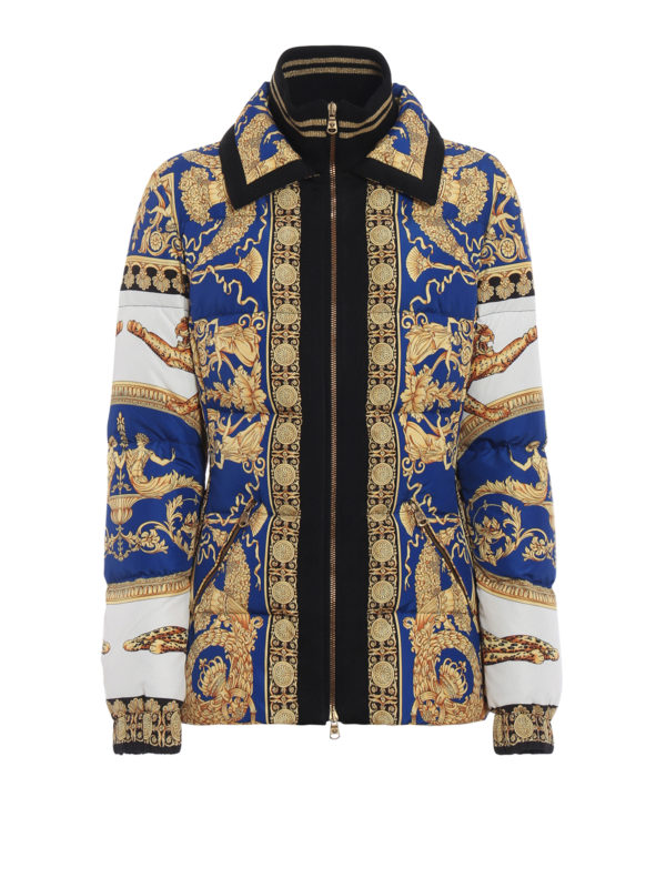 Versace Baroque print matte nylon puffer jacket | A80273A226681A7001