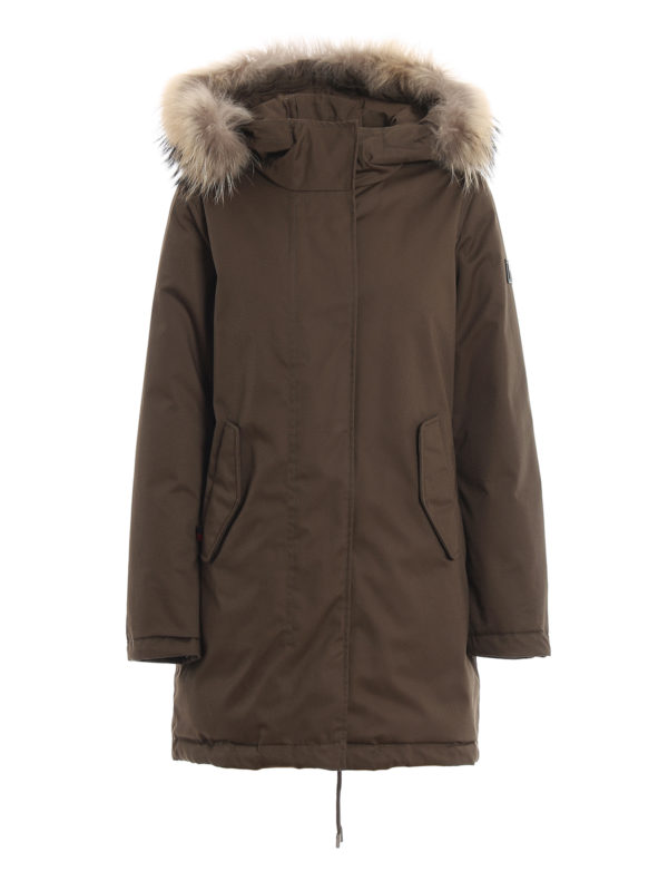 Woolrich Tiffany fur trimmed army green padded coat | WWCPS2845UT19746992