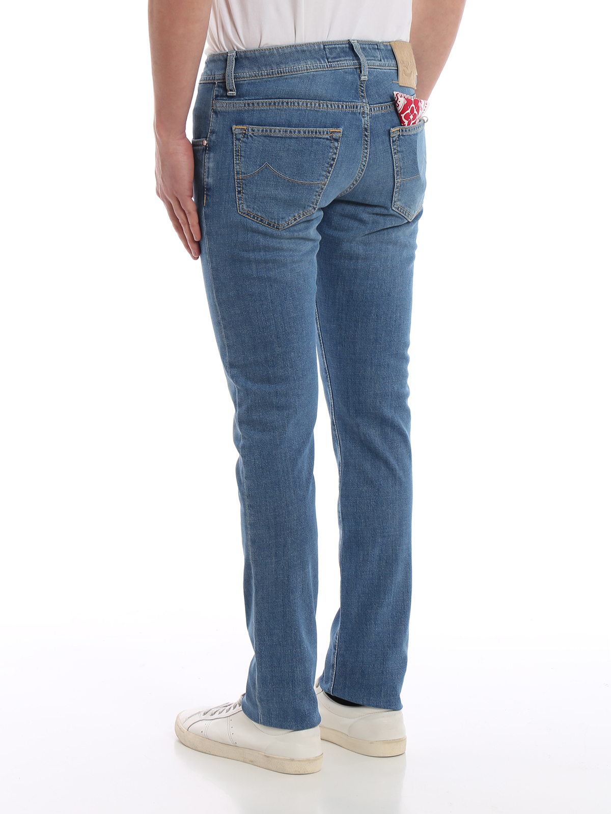 Jacob Cohen 622 light natural indigo garment dyed jeans ...