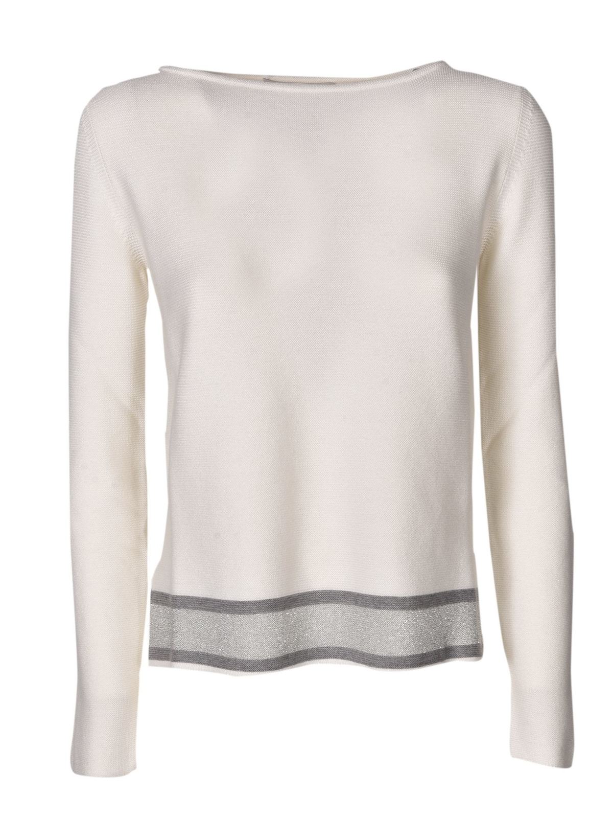 Fabiana Filippi Boat neckline sweater in white | MAD271W003F180VR1