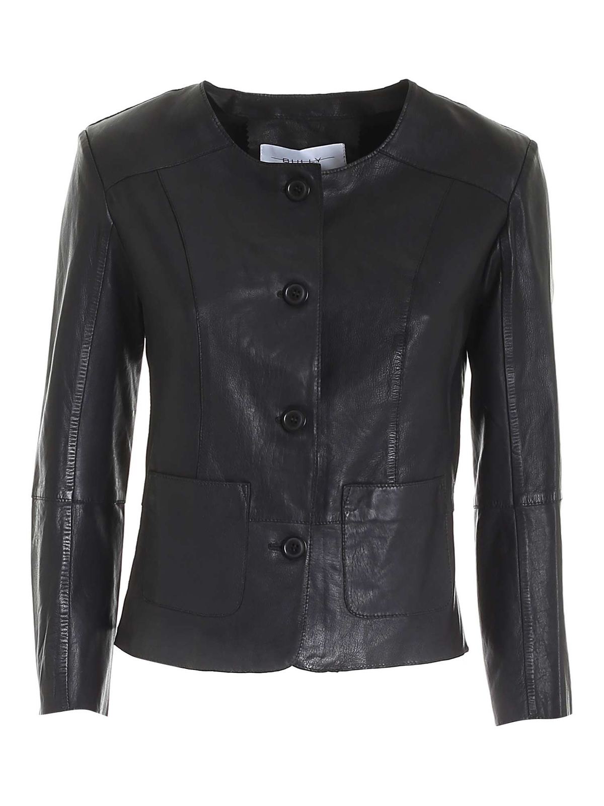 Bully Unlined leather jacket in black - Black | BE216503BLACK