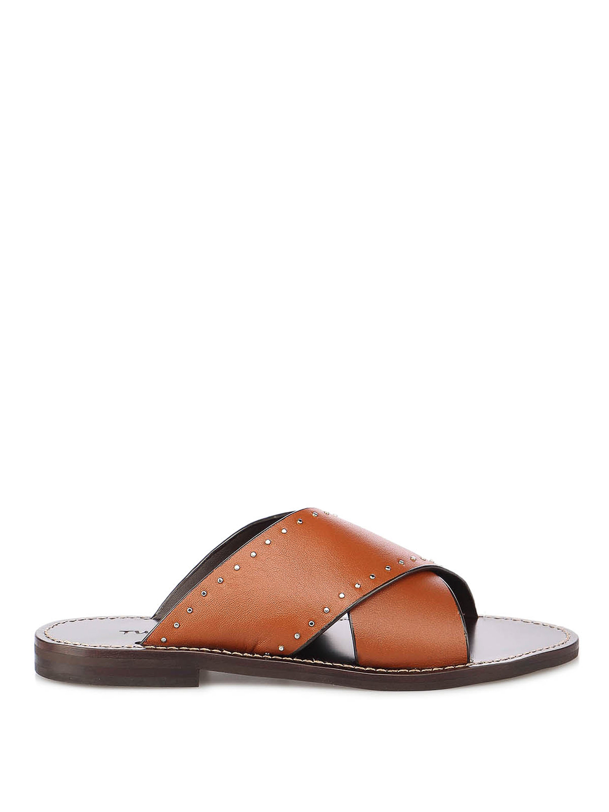 Sandals Twinset - Studded leather sandals - 211TCT05200057 | thebs.com