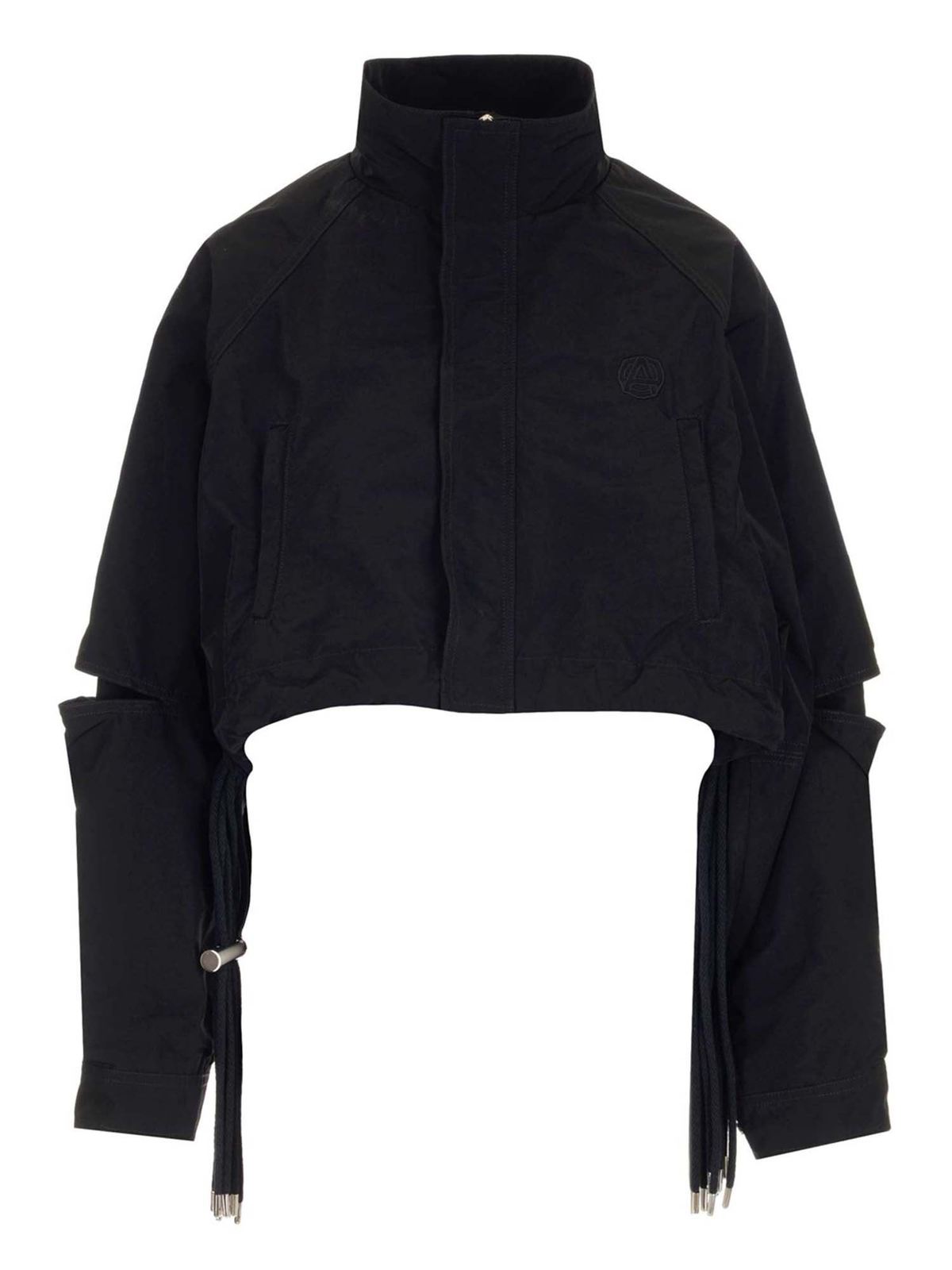 Ambush Cut out details cropped jacket in black | BWEA005S21FAB0011010