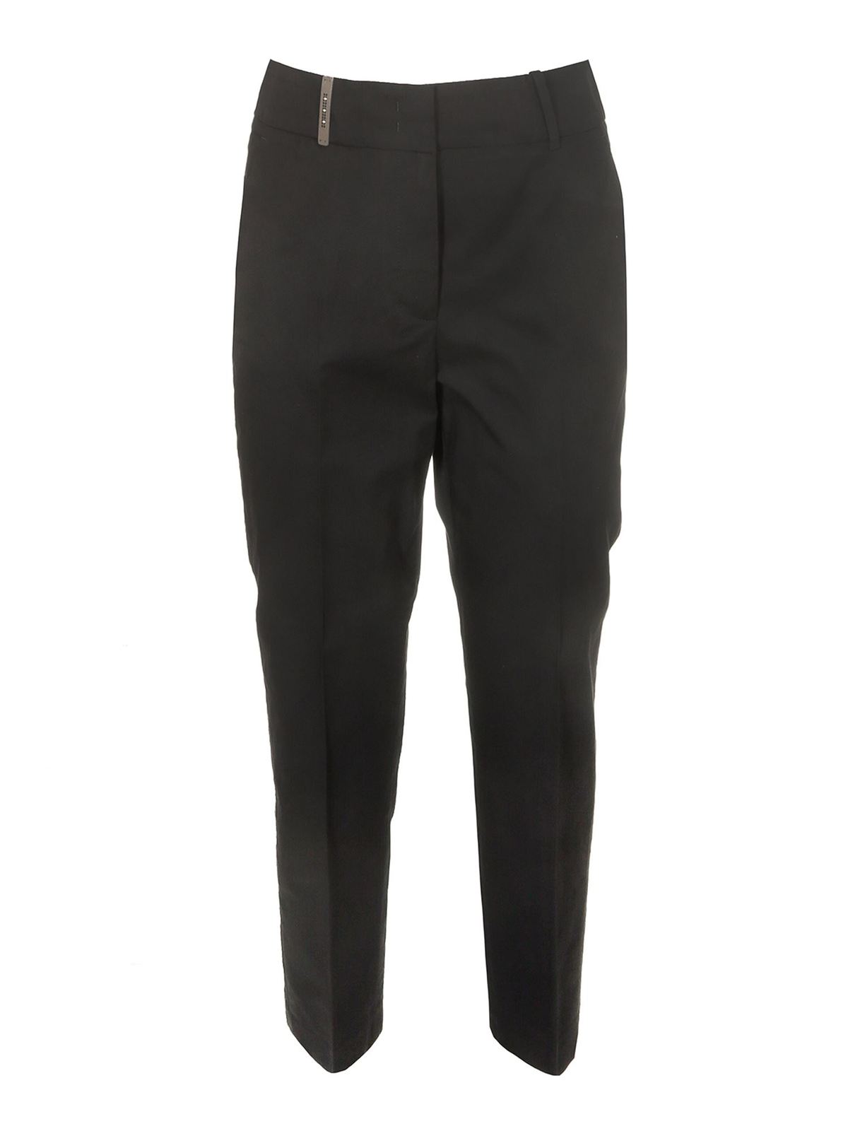 Peserico Ironed crease pants in black - Black | P0476301037105