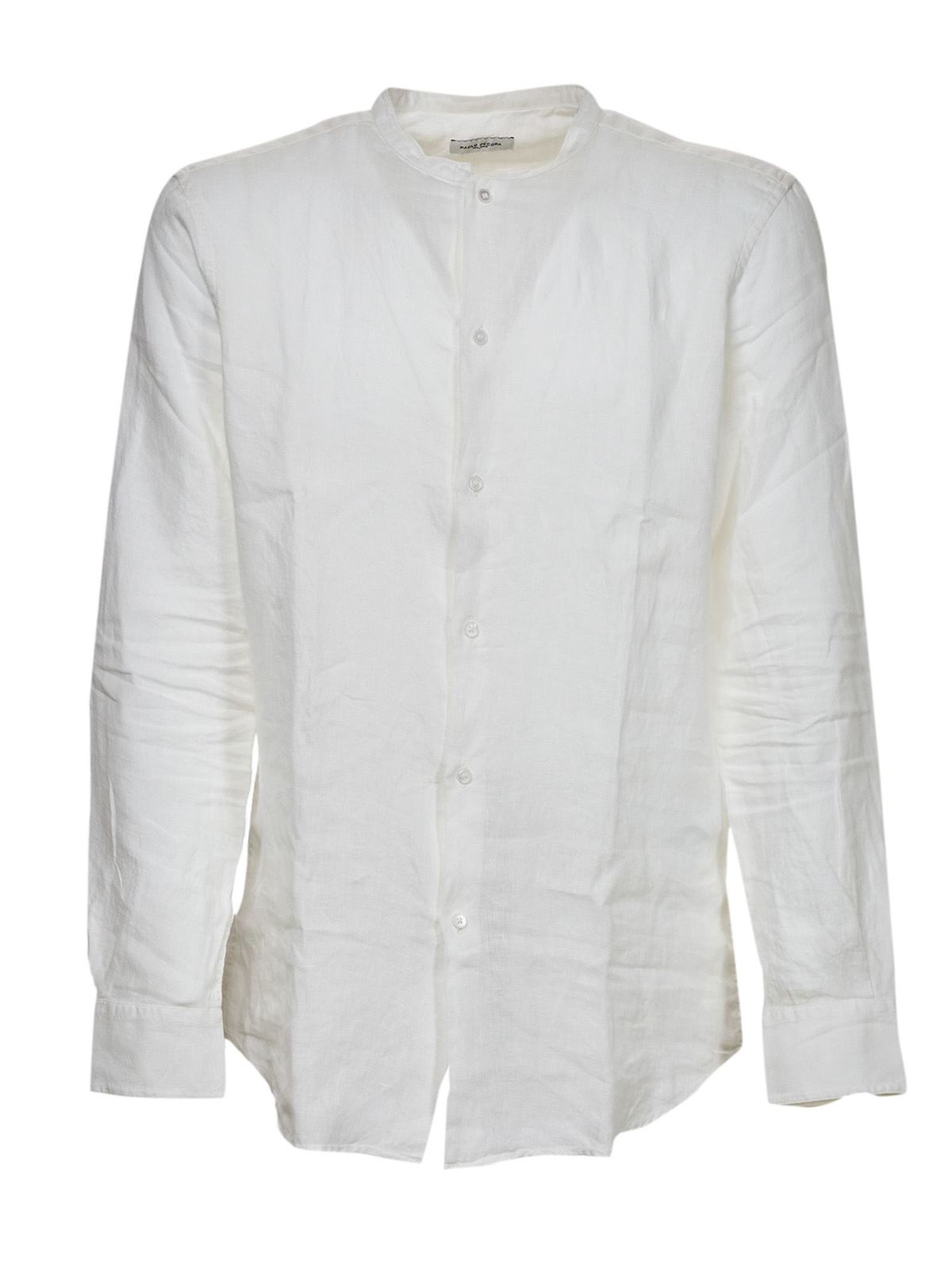Paolo Pecora Mandarin collar shirt in white | C1M0G07136061101