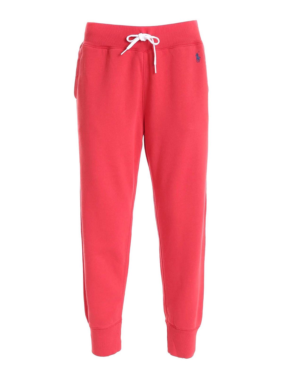 Ralph Lauren Logo patch fleece pants in red - Red | 211794397018