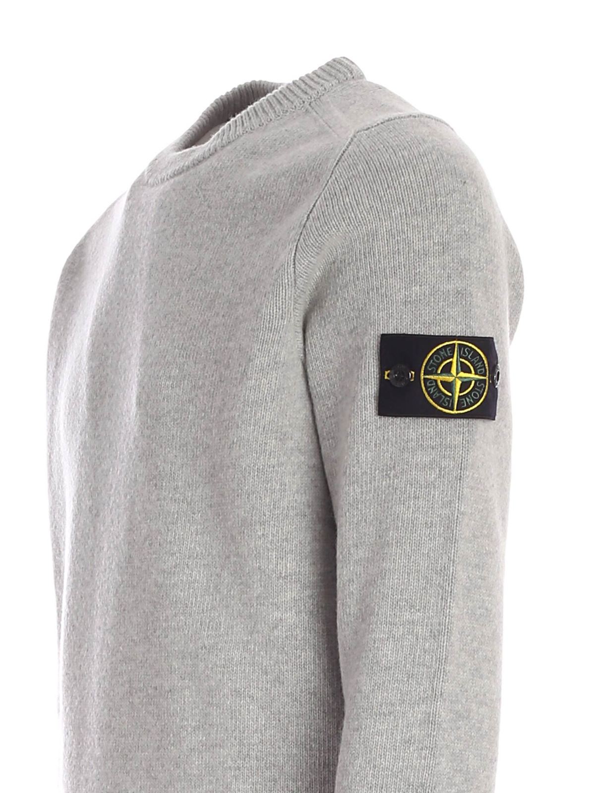 Crew necks Stone Island - Crewneck sweater in light grey - 7515535A3V0061
