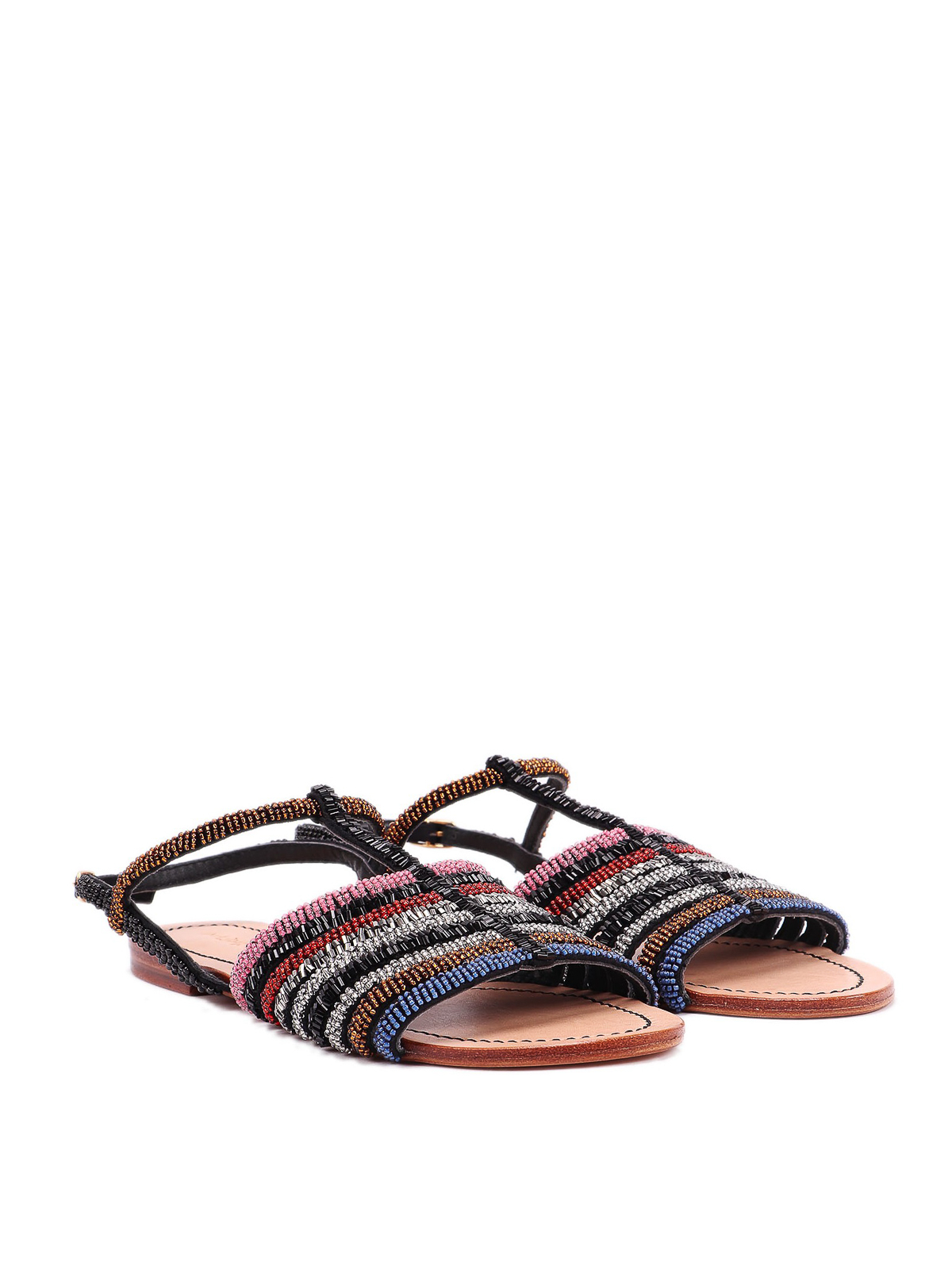 Sandals Maliparmi - Beaded flat sandals - SX09179076620B99