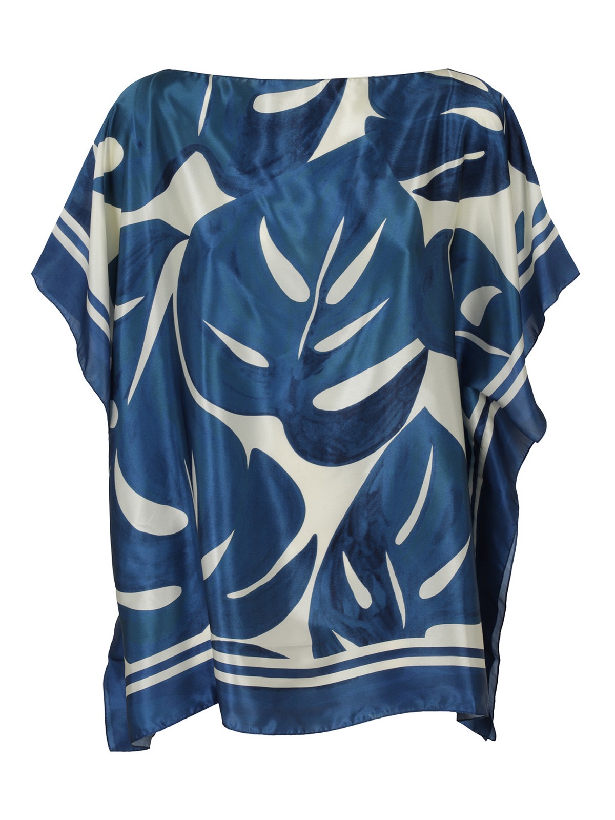Seventy Printed poncho - Blue - Women | PM0107120934750