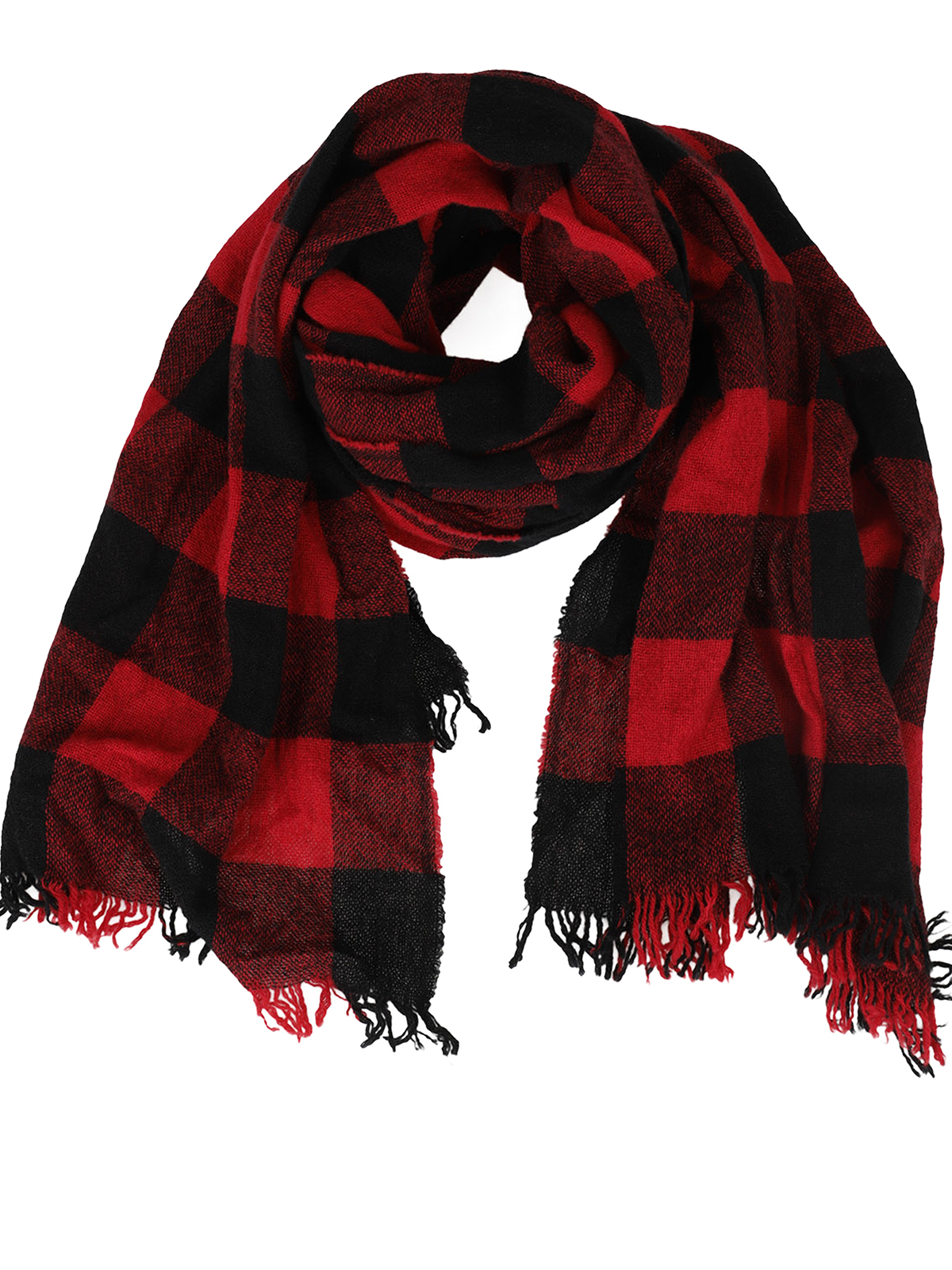 Department 5 Checked scarf - Red - Women | XZ0012MF0050354