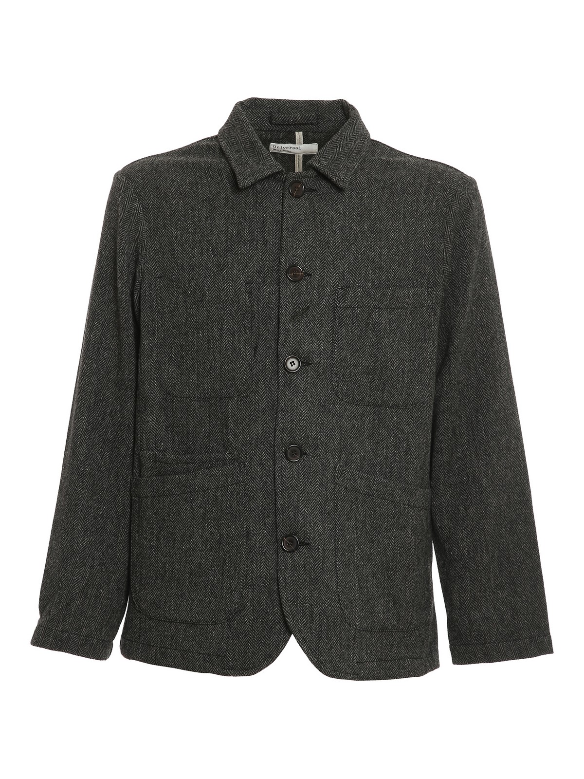 Universal Works Bakers herringbone tweed jacket | 25514CHARCOAL