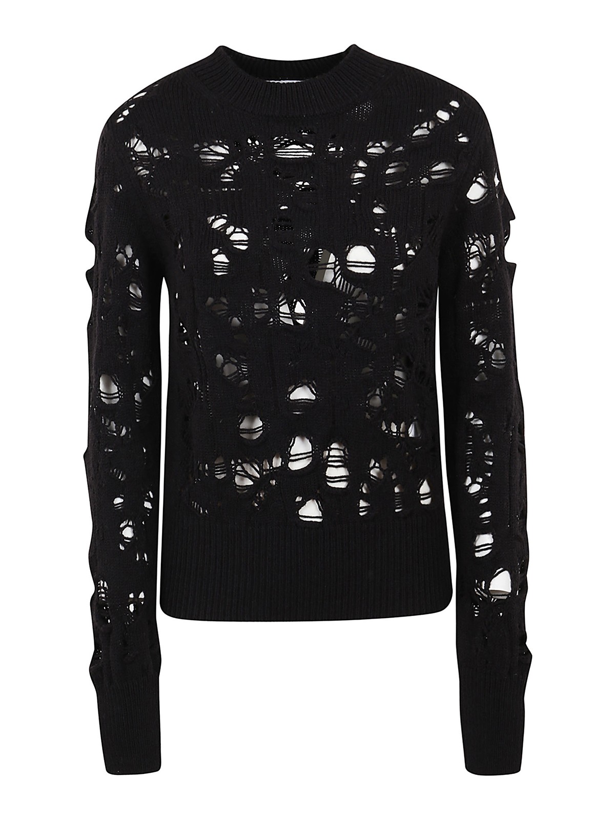M.S.G.M. Destroyed effect sweater - Black | 3142MDM23421797199
