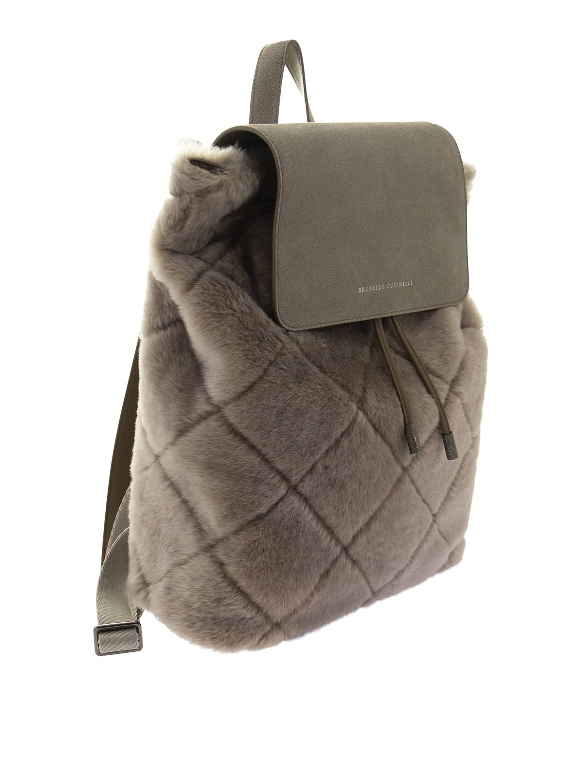 Brunello Cucinelli Shearling quilted effect backpack | MBUMD2217C7890