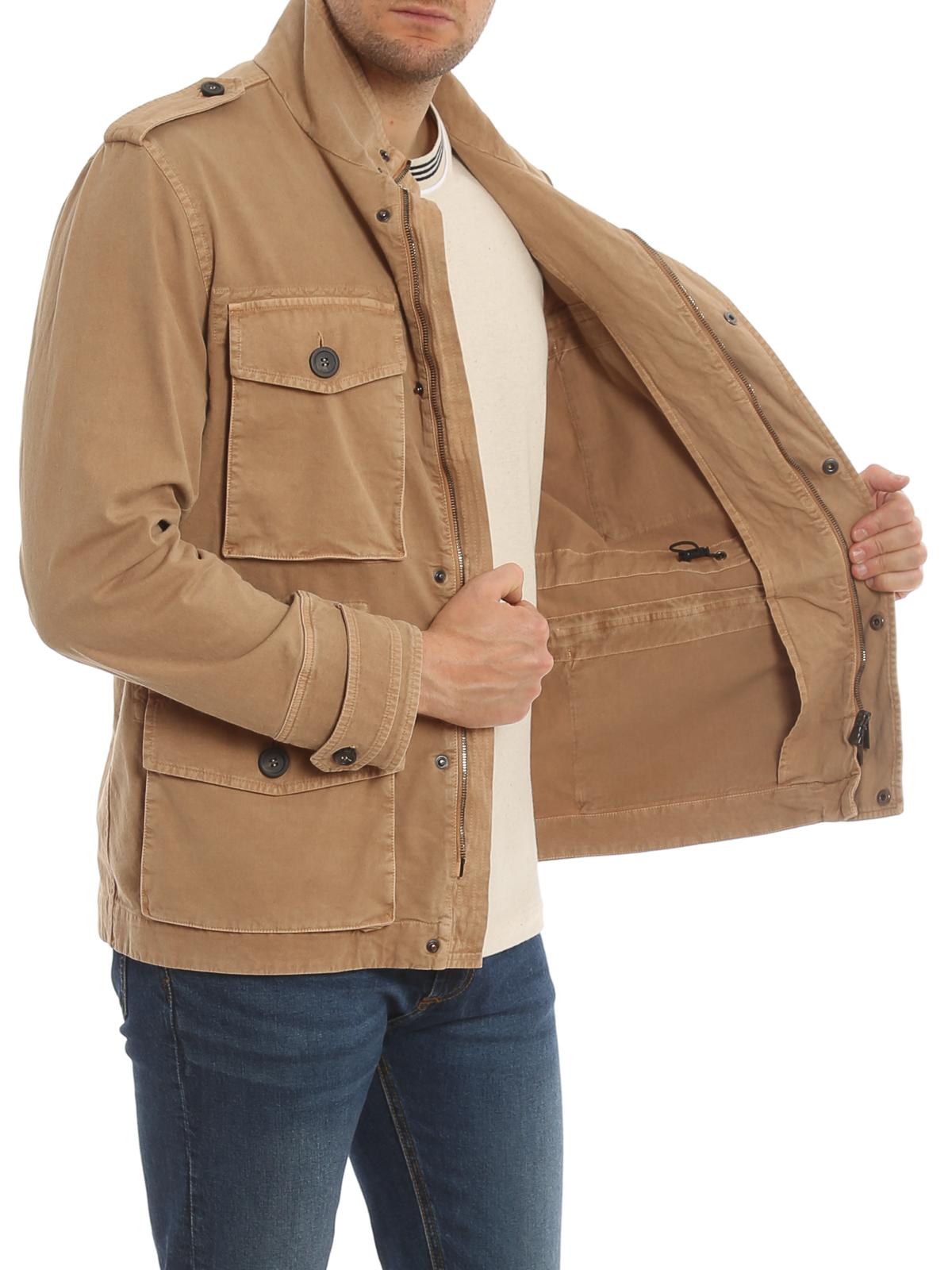 Peserico Cotton and linen field jacket - Camel | R52559T302462345