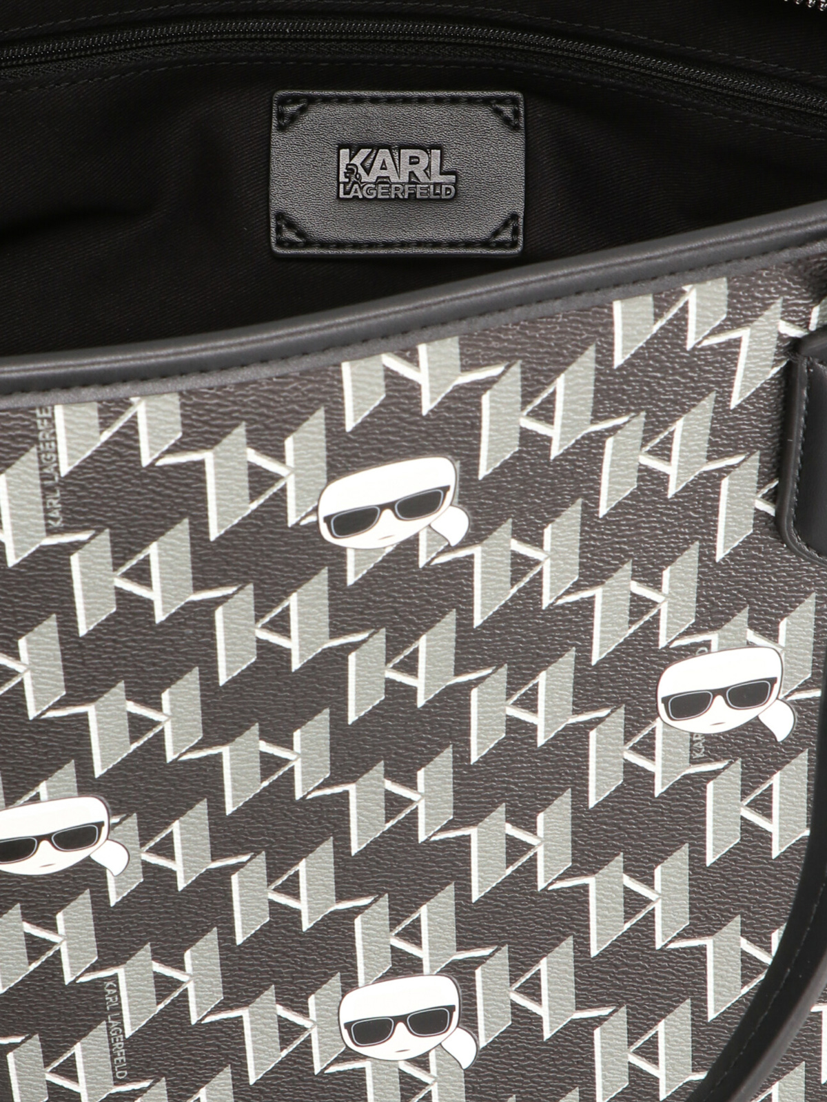 Karl Lagerfeld K/ikonik monogram shopping bag - Black | 225W3026908