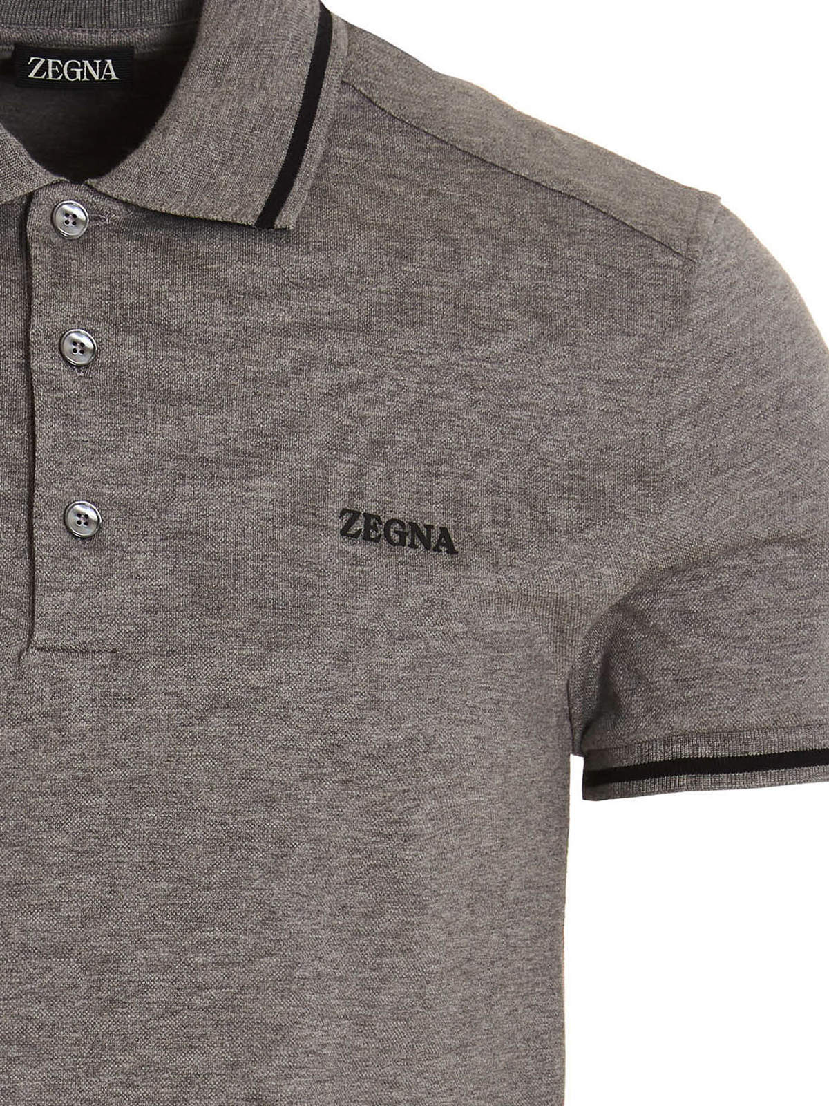 Z Zegna Logo print polo shirt - Grey - Men | UA358A746K95