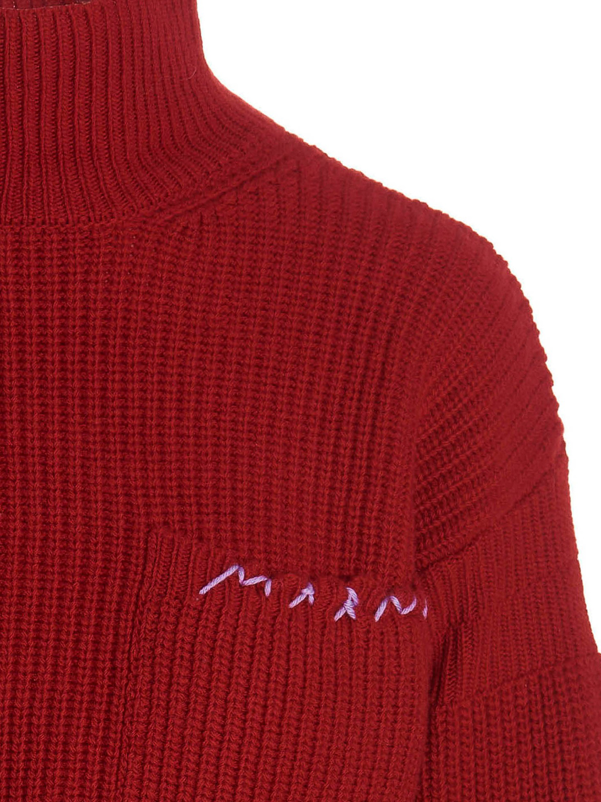 Col roulé & Col polo Marni - Pull Col Roulé - Rouge - DVMD0146Q0UFH53300R71